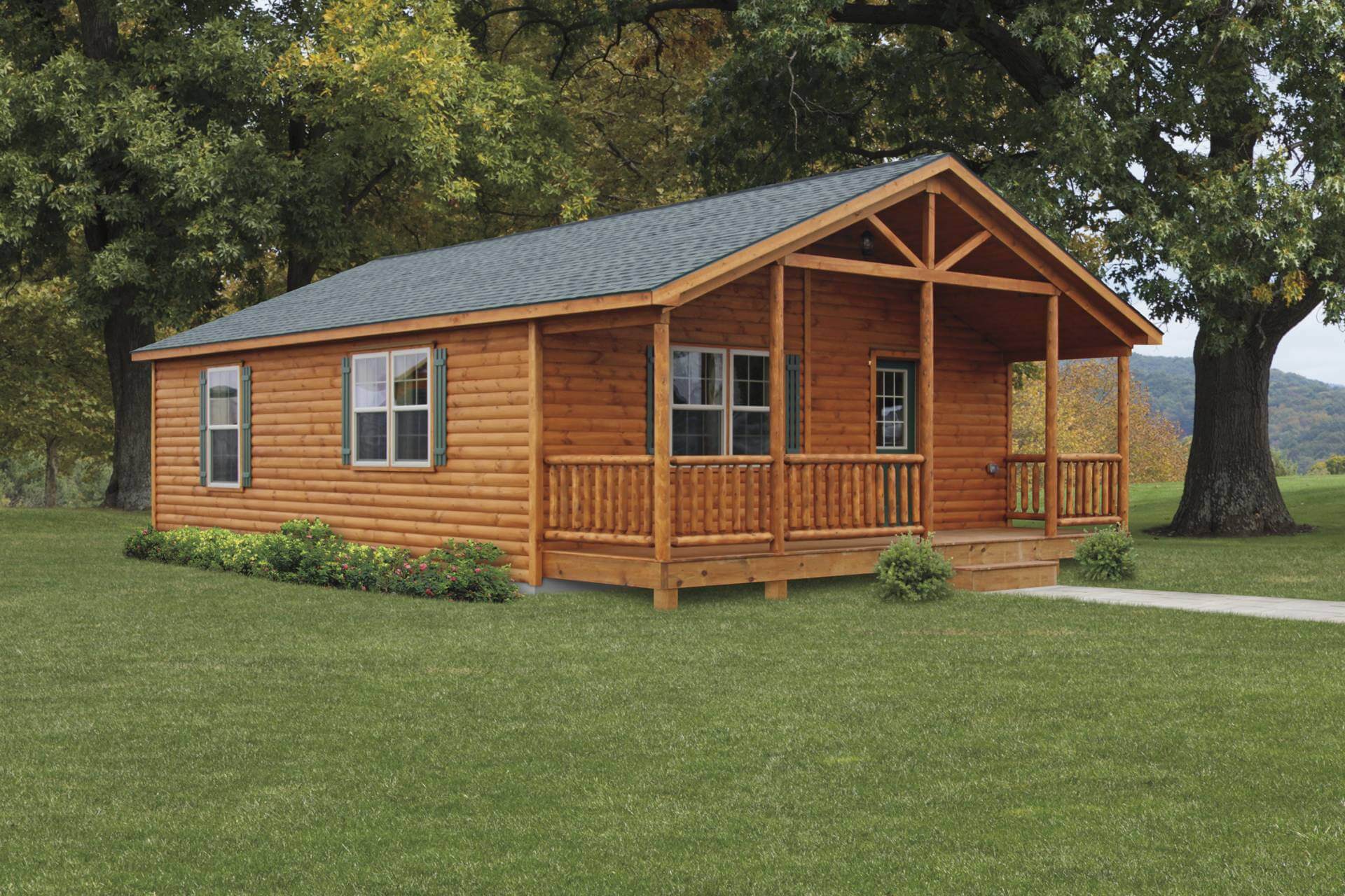 Wide Log Cabin With Porch Perfect Modular Cabin Settler