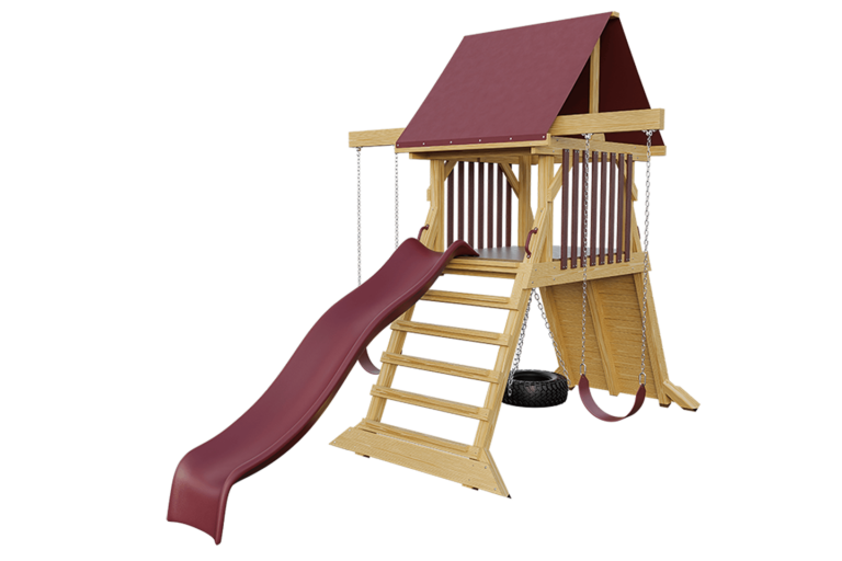 Amish-Built Outdoor Wooden Swing Sets & Playsets For Sale
